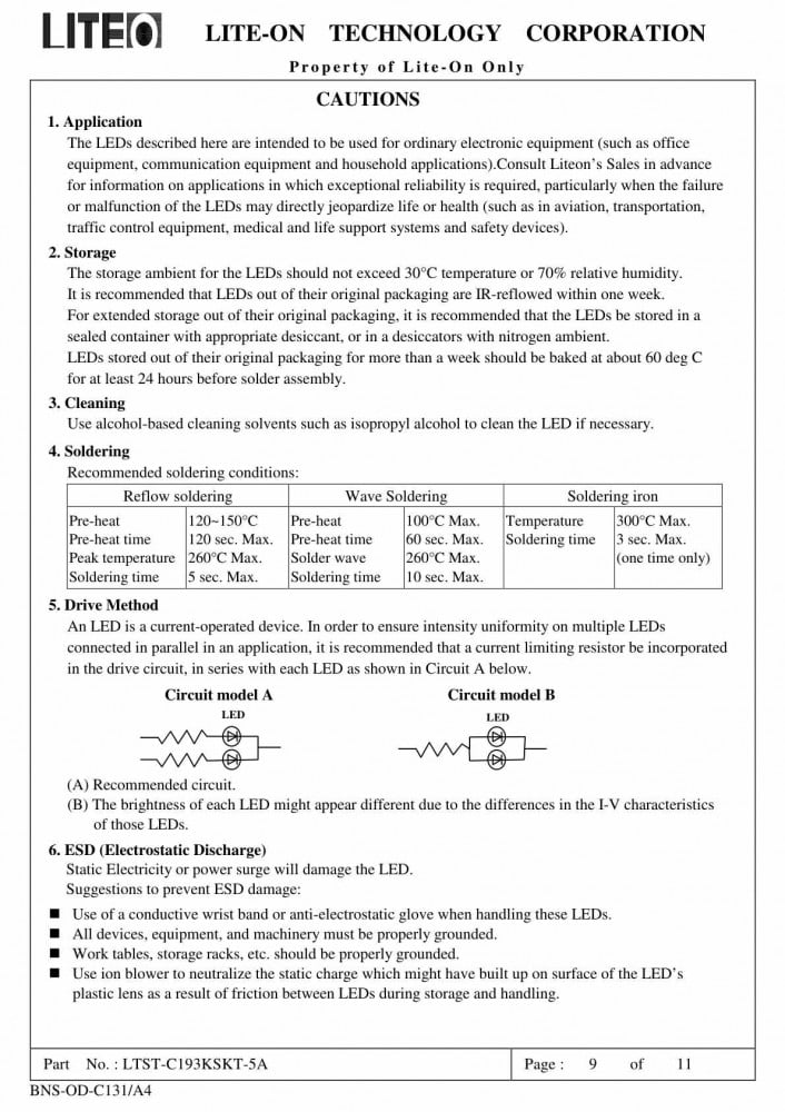 LTST-C193KSKT-5A datasheet page 10