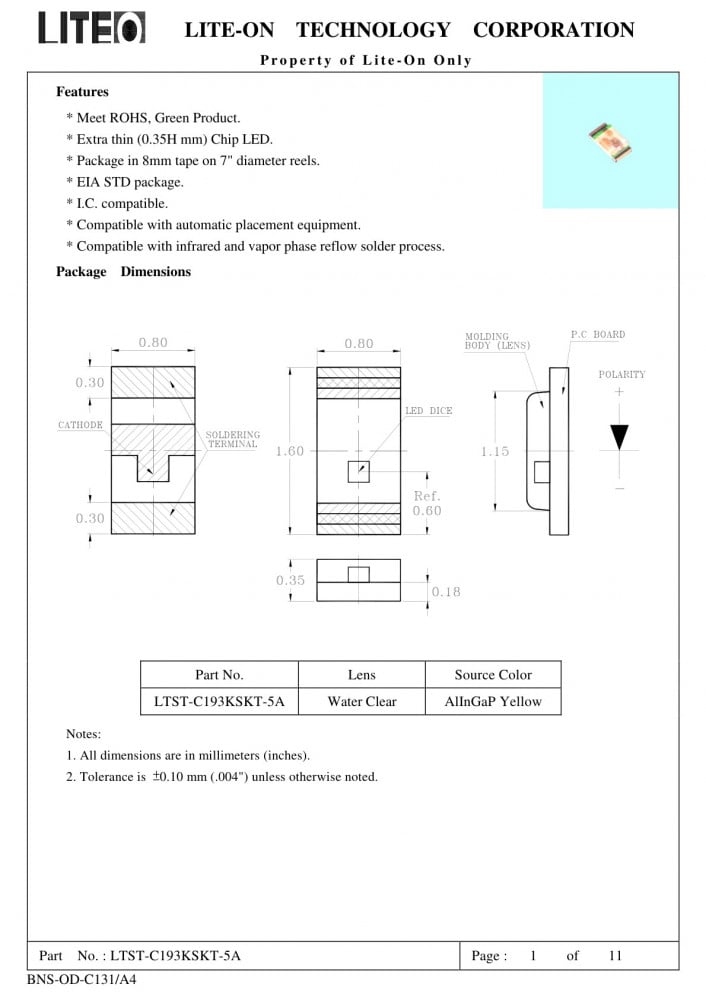 LTST-C193KSKT-5A datasheet page 2
