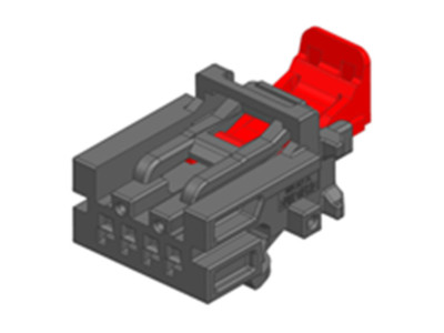 Mini50 Unsealed Receptacle, Single Row, UL 94 HB, with CPA, 4 Circuits, Polarization Option B, Gray