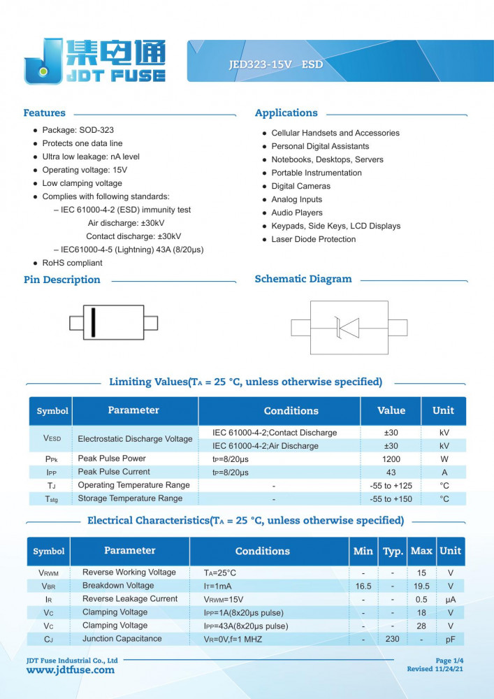 JED323-15V datasheet page 2