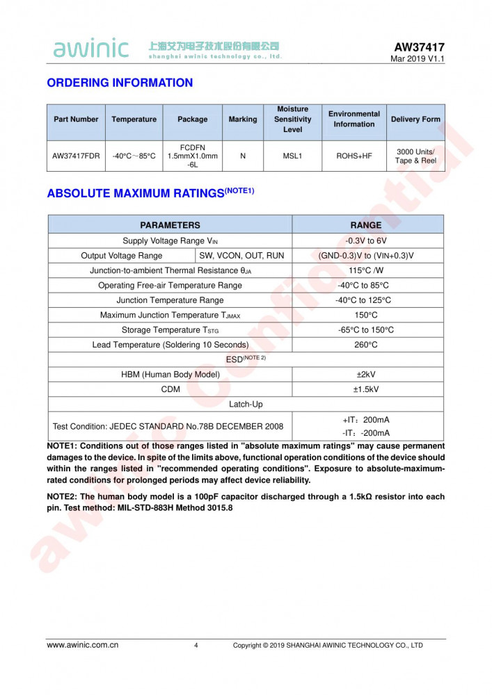 AW37417FDR datasheet page 4