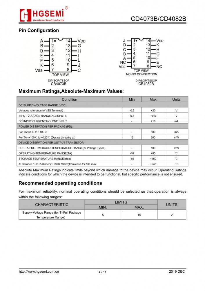 CD4073BMT/TR datasheet page 4