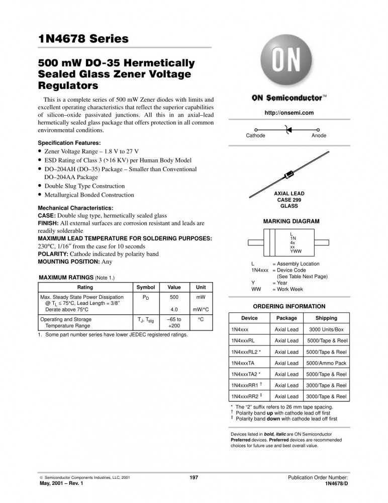 1N4682 datasheet page 1