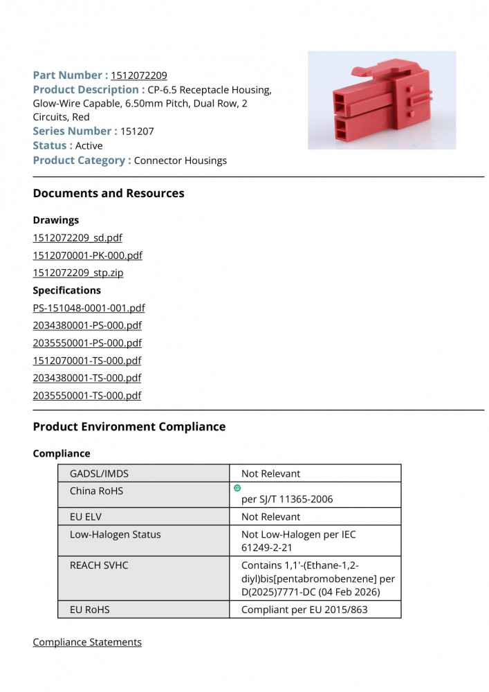 MOLEX 1512072209 document image, page 1