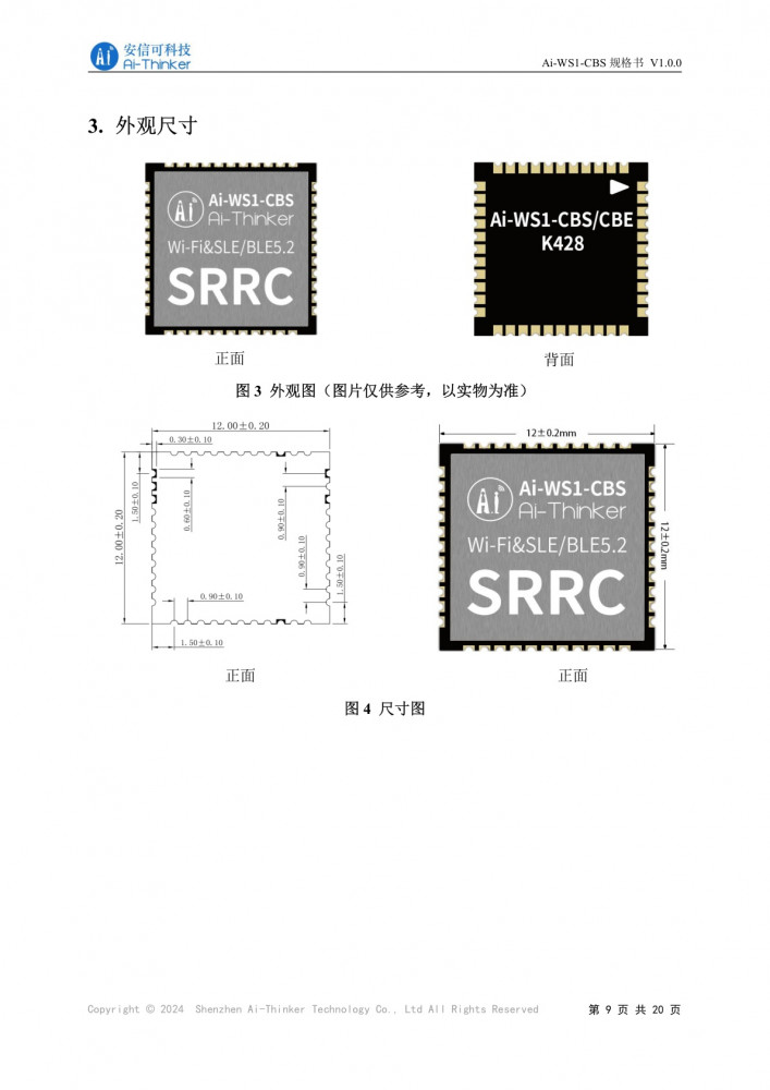 Ai-WS1-CBS datasheet page 9