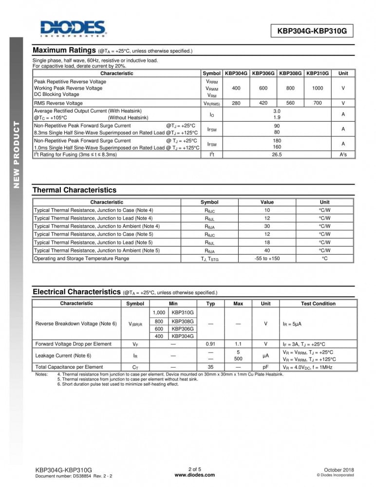 KBP310G datasheet page 2