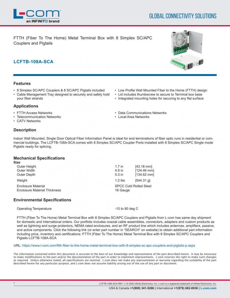 LCFTB-108A-SCA technical document page 1