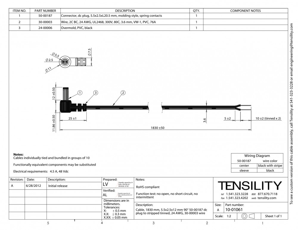 Tensility 10-01061 product drawing
