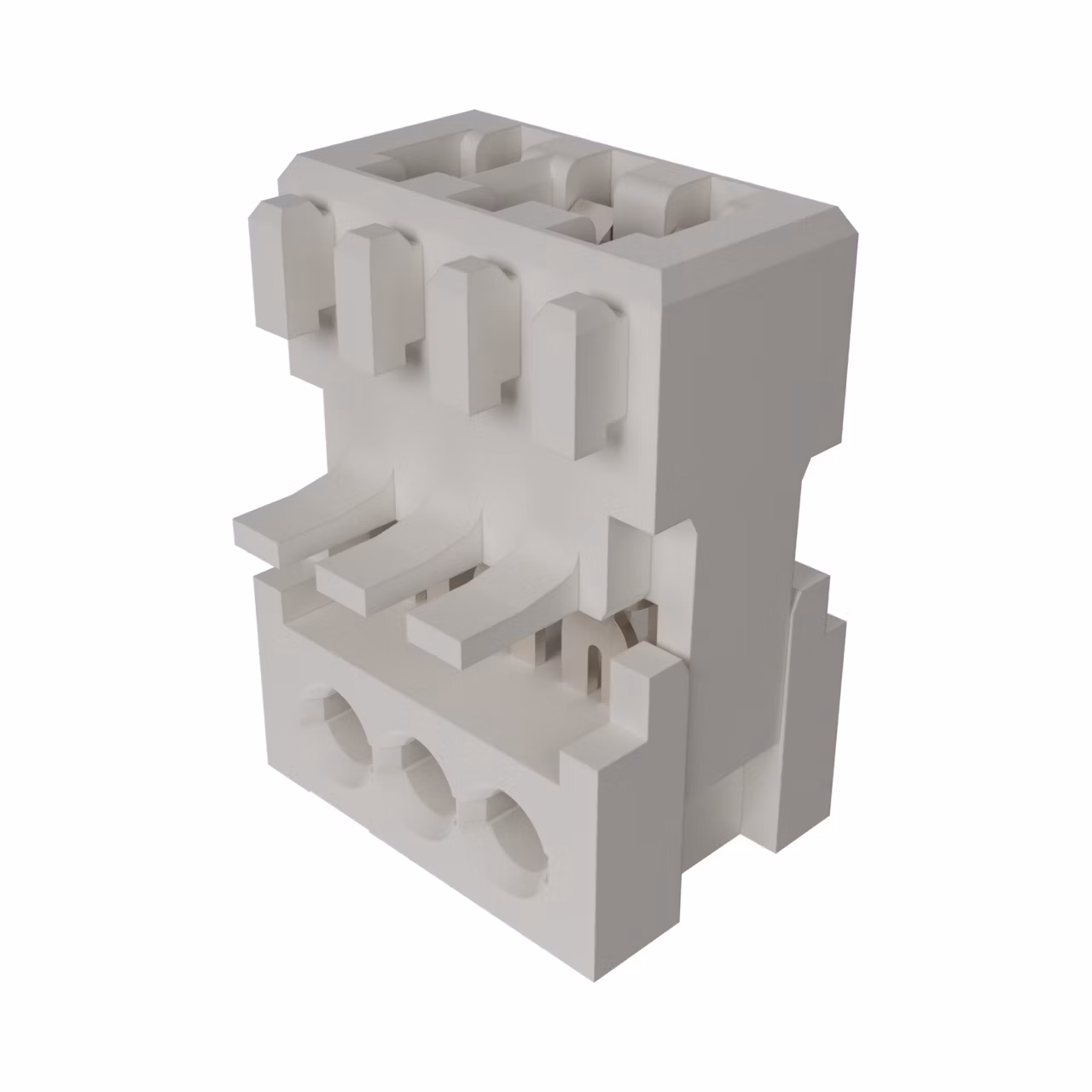 Appli-Mate RAST 2.5 Female Connector, 2.50mm Pitch, 3 Circuits, All Position Keys, Closed Endwalls, Polarizing Rib Between Circuits 1 & 2 for sale