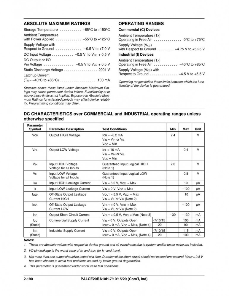 PALCE20RA10 datasheet page 7