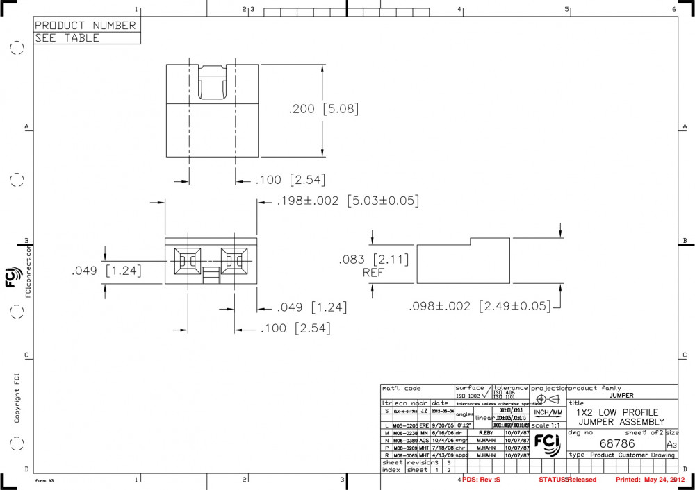 Amphenol 68786 drawing page 1