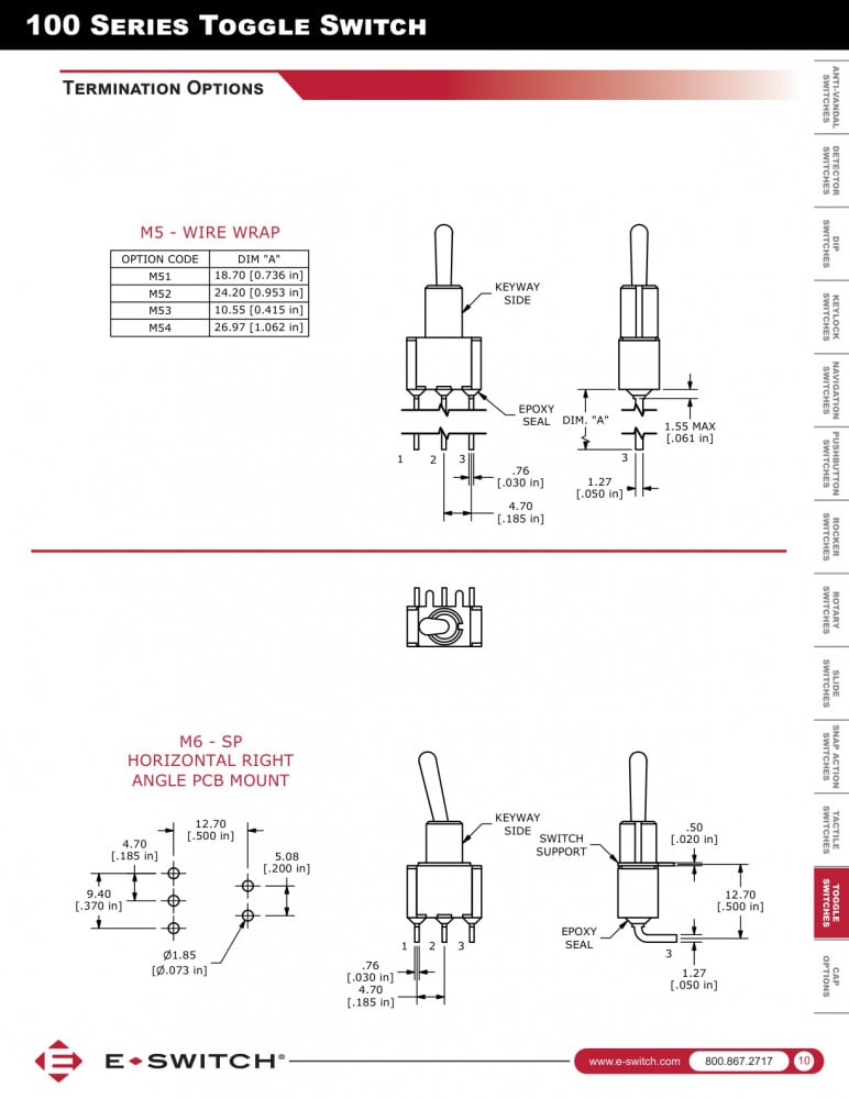 E-Switch 100 Series datasheet page 10