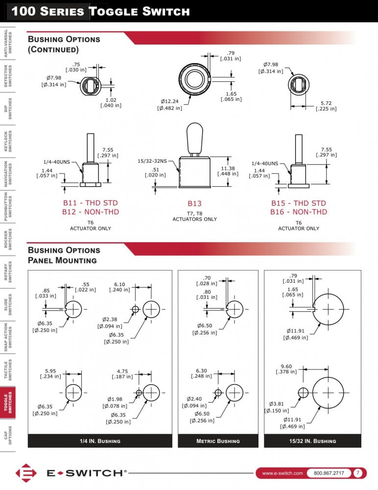 E-Switch 100 Series datasheet page 7