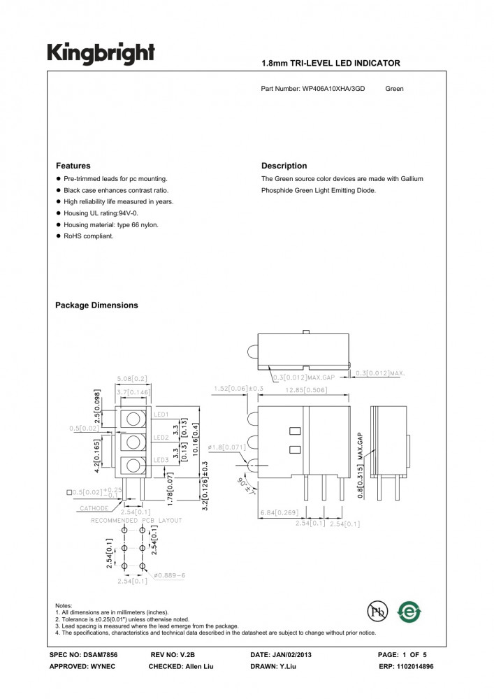 WP406A10XHA/3GD datasheet page 1