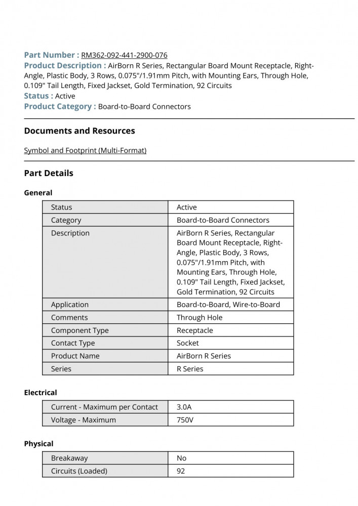 RM362-092-441-2900-076 technical document preview, page 1