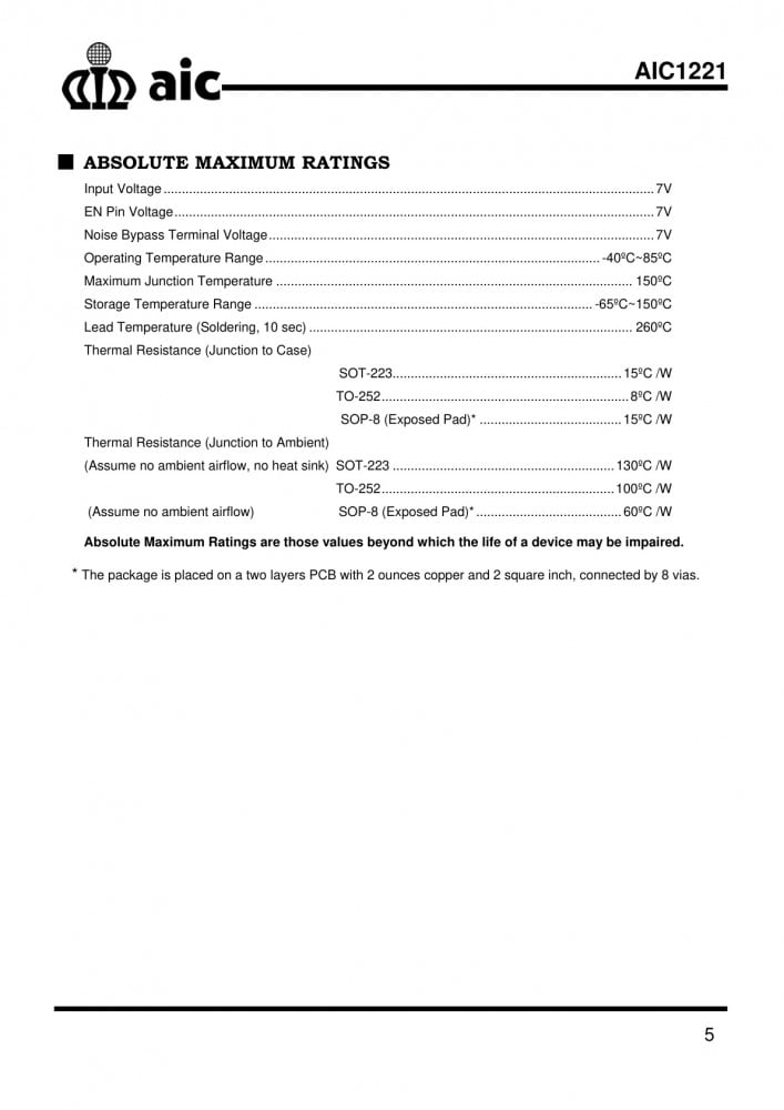 AIC1221 datasheet page 5