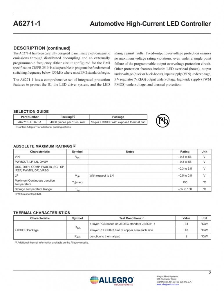 A6271 datasheet page 2