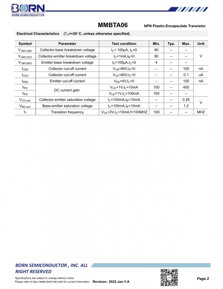 MMBTA06 datasheet page 2