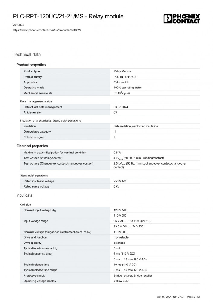 Phoenix Contact 2910522 document page 2