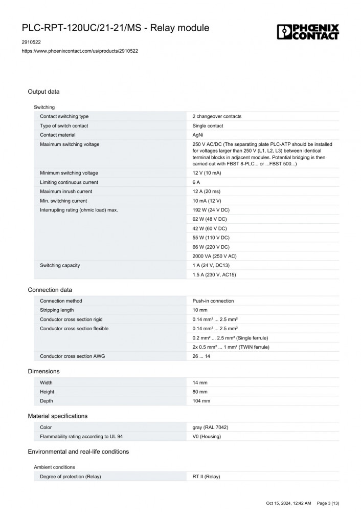 Phoenix Contact 2910522 document page 3
