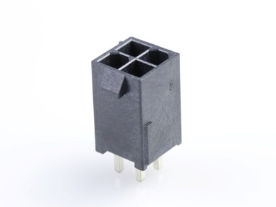 Mini-Fit Jr. Reflow Solder Capable Header, 4.20mm Pitch, Dual Row, Vertical, 6 Circuits, 1.57mm PCB Thickness, with PCB Pegs, LCP Housing, with Gold (Au) Plating, Glow-Wire Capable, Tray