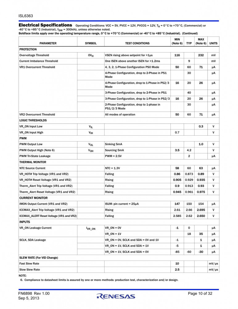 ISL6363CRTZ datasheet page 10