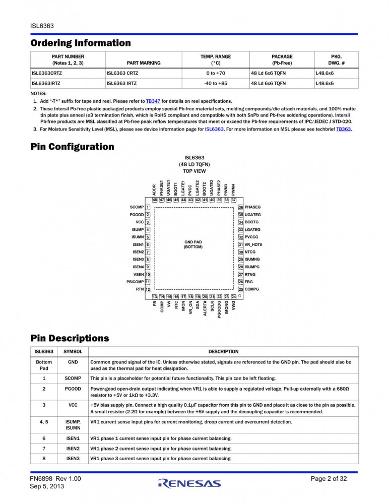 ISL6363CRTZ datasheet page 2
