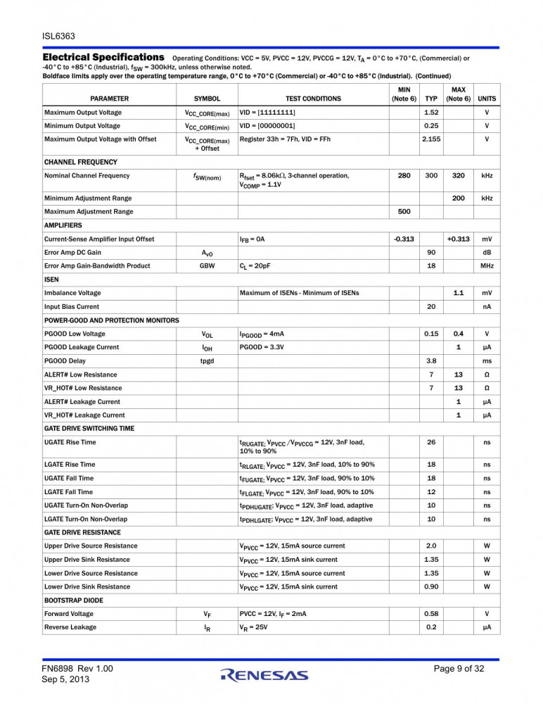 ISL6363CRTZ datasheet page 9