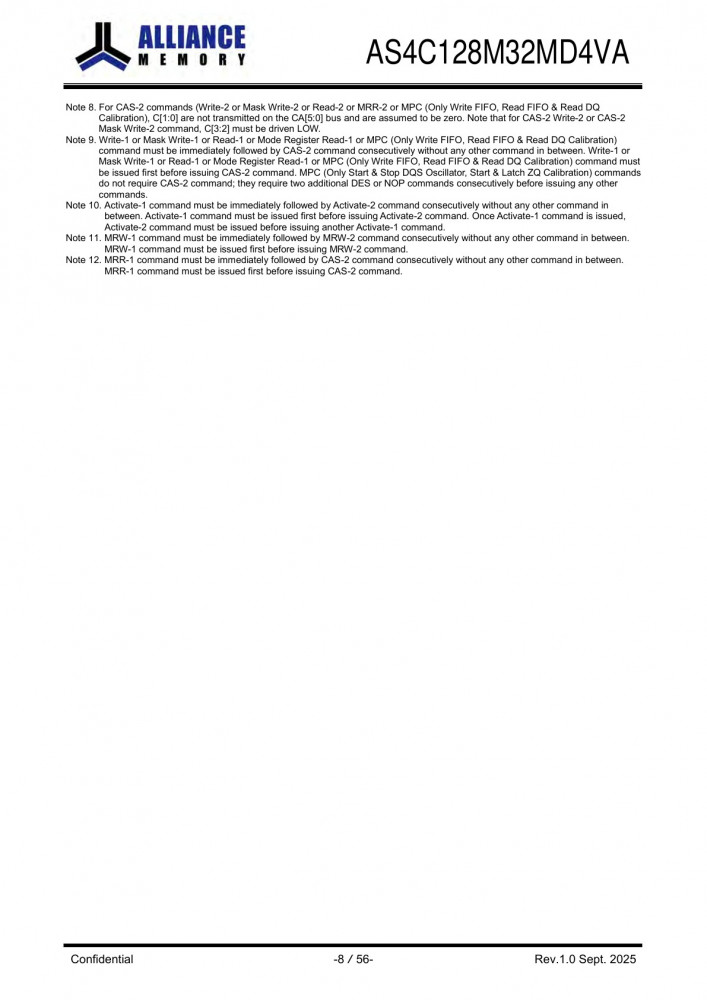 AS4C128M32MD4VA-062BIN datasheet page 8