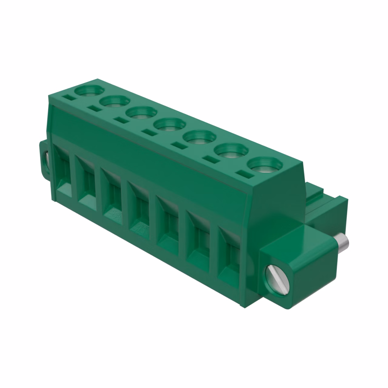 5.00mm Pitch Eurostyle Horizontal Plug, with Retention Screws, Green Housing, Gold (Au) Plated, 7 Circuits for sale