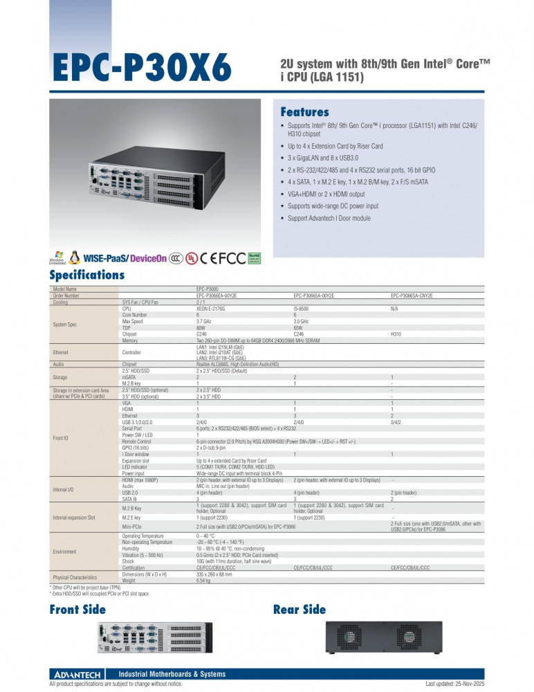 EPC-P3000 product document page 1