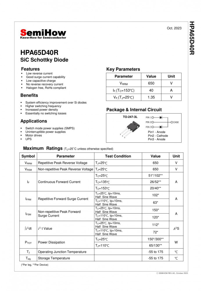 HPA65D40R document page 1