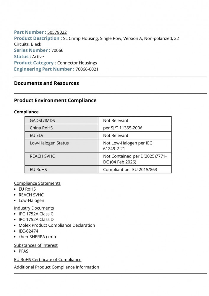 50579022 product document, page 1