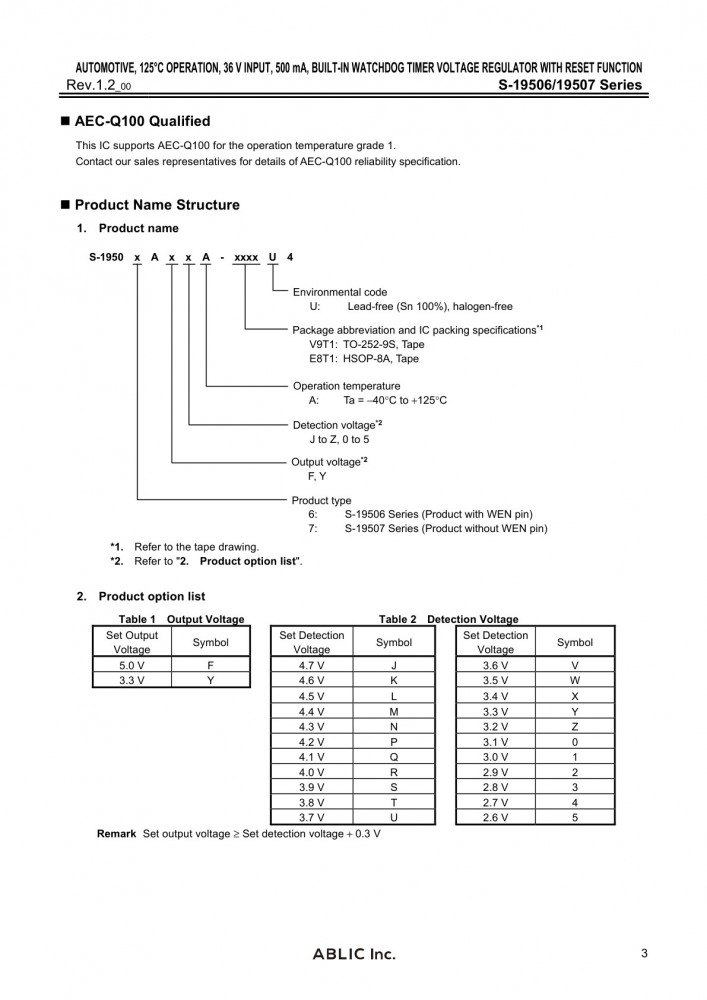 ABLIC S-19506/S-19507 datasheet page 3