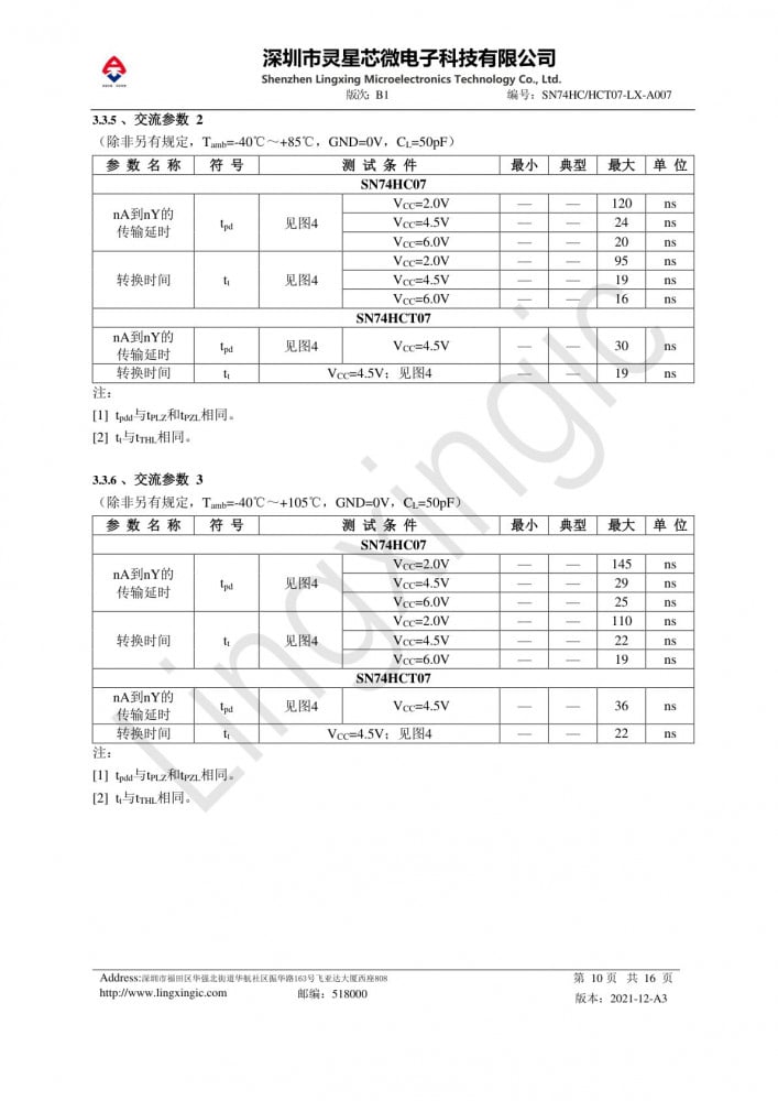 SN74HC07N(LX) datasheet page 10