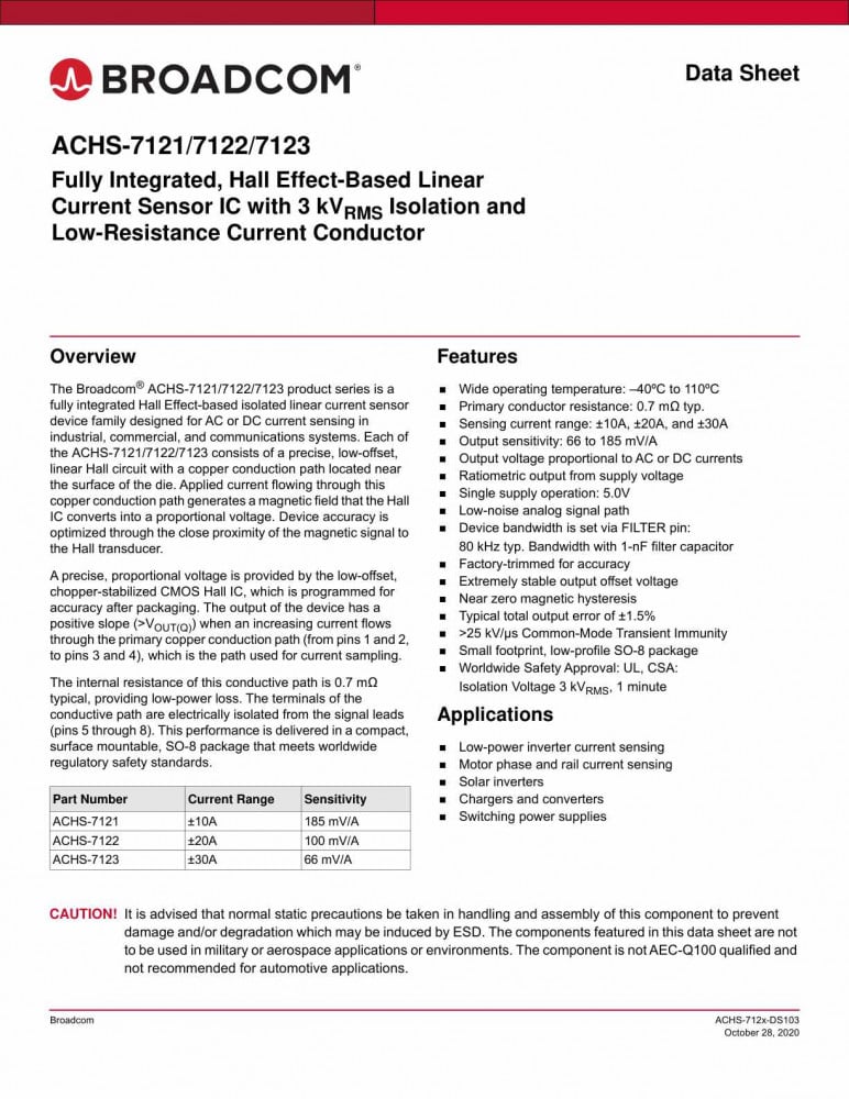 ACHS-7123-500E datasheet page 1