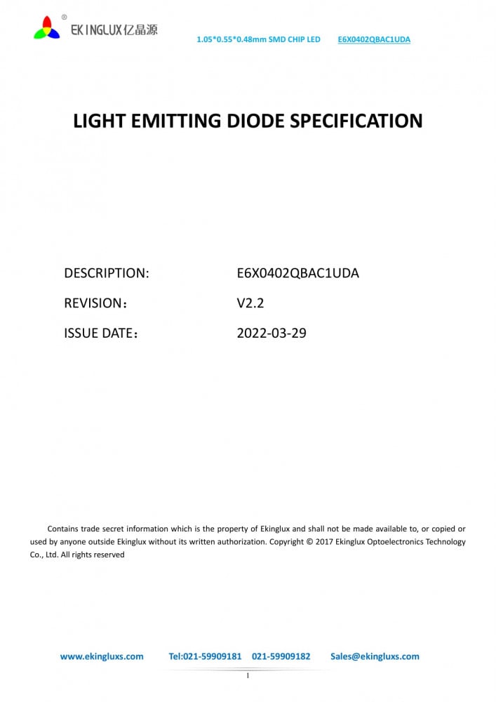E6X0402QBAC1UDA datasheet page 1