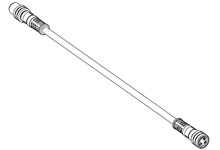Nano-Change (M8) Double-Ended Cordset, 3 Poles, Male (90°) to Female (Straight), 24 AWG, PUR Cable, 2.0m (6.56') Length