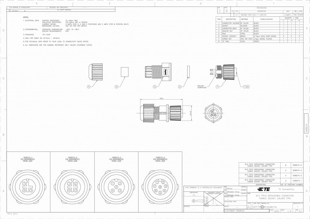 TE Connectivity 1838274-3 technical drawing preview