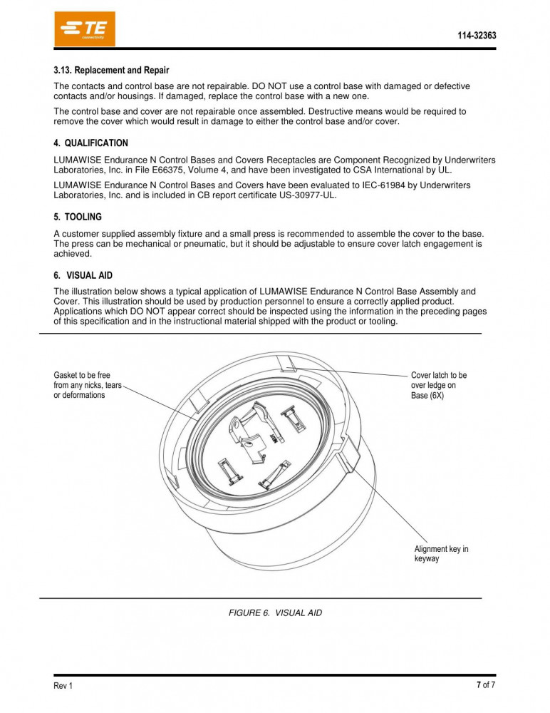 TE Connectivity application specification page 7