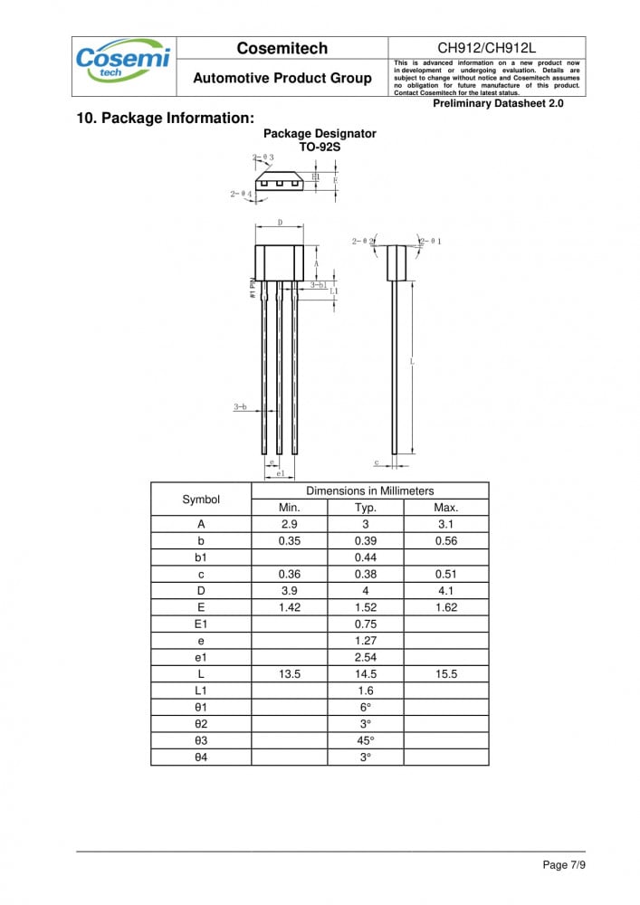CH912SR datasheet page 7