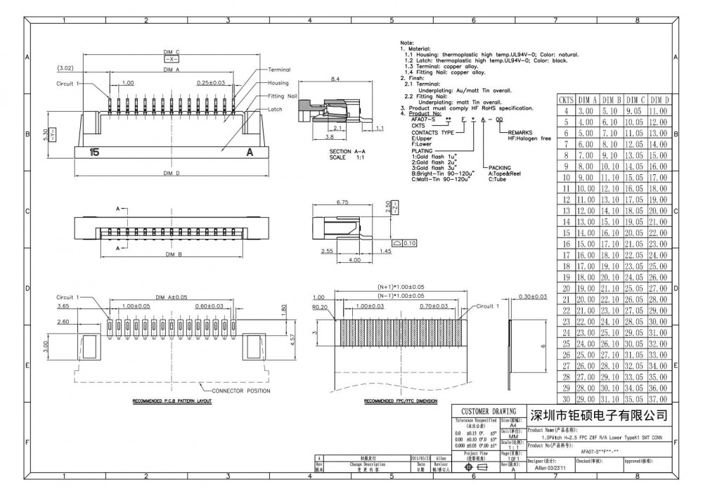 AFA07-S10FCC-00 technical drawing page 1
