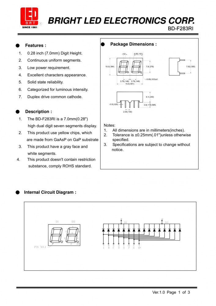 BD-F283RI datasheet page 1