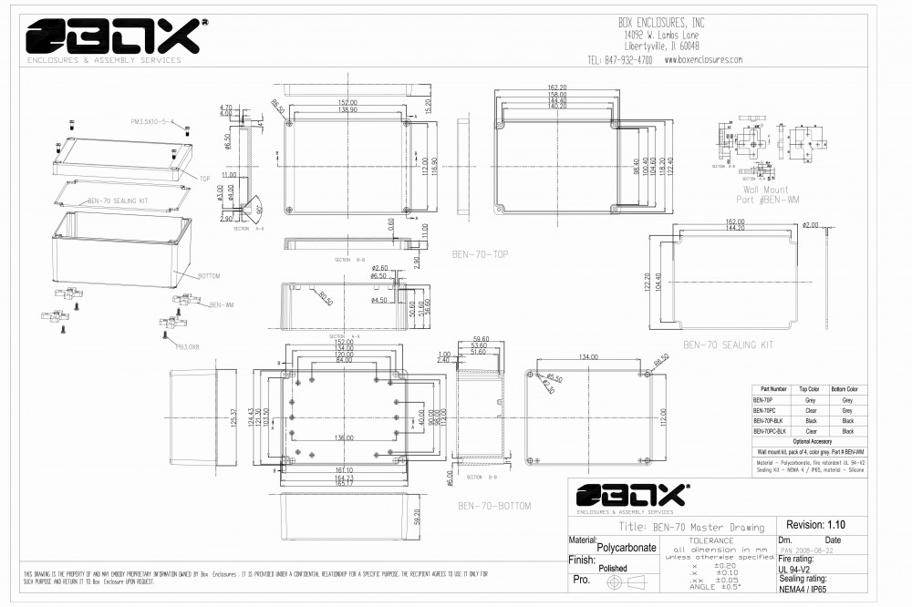 Reference technical drawing image; supplied text identifies the drawing as BEN-70 Master Drawing