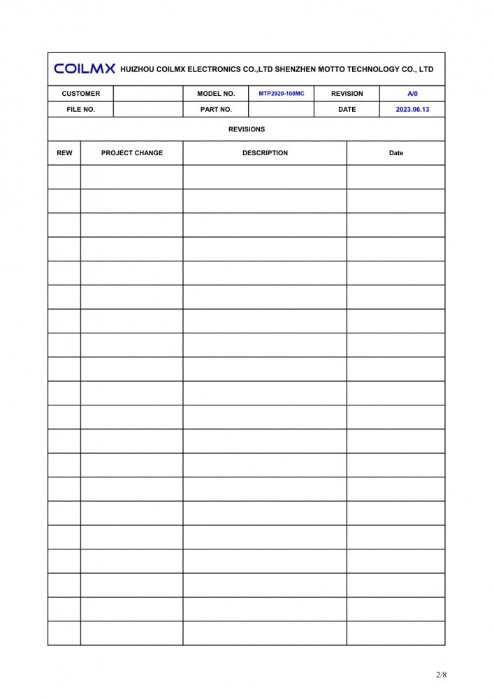 MTP2920-100MC datasheet page 2