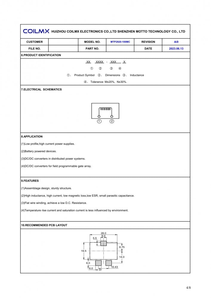MTP2920-100MC datasheet page 4