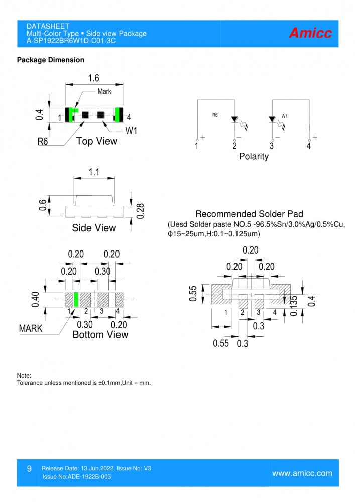 A-SP1922BR6W1D-C01-3C datasheet page 9