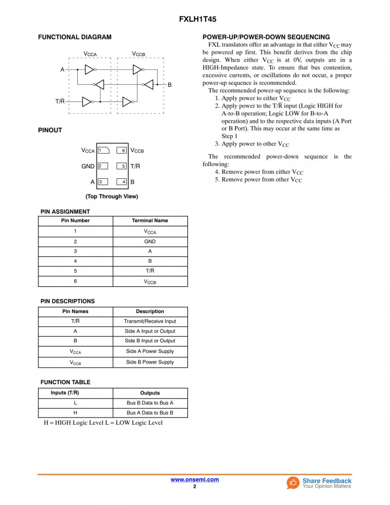 FXLH1T45 datasheet page 2
