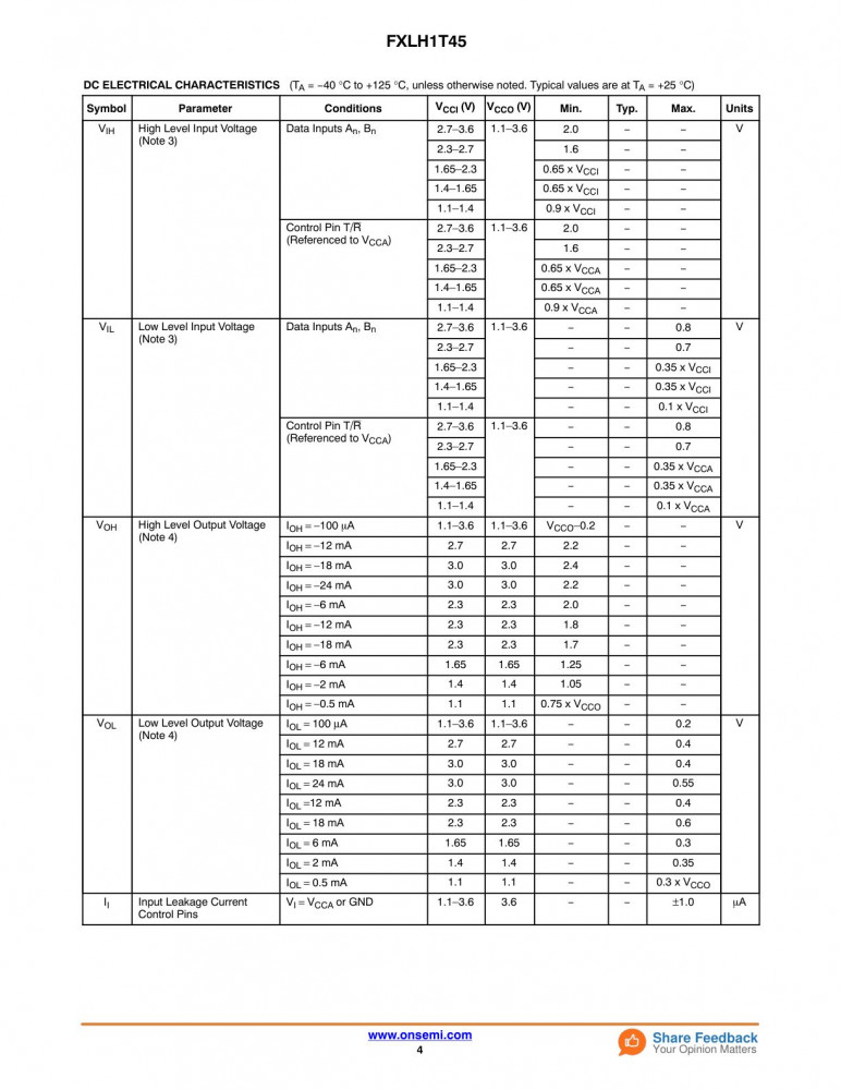 FXLH1T45 datasheet page 4