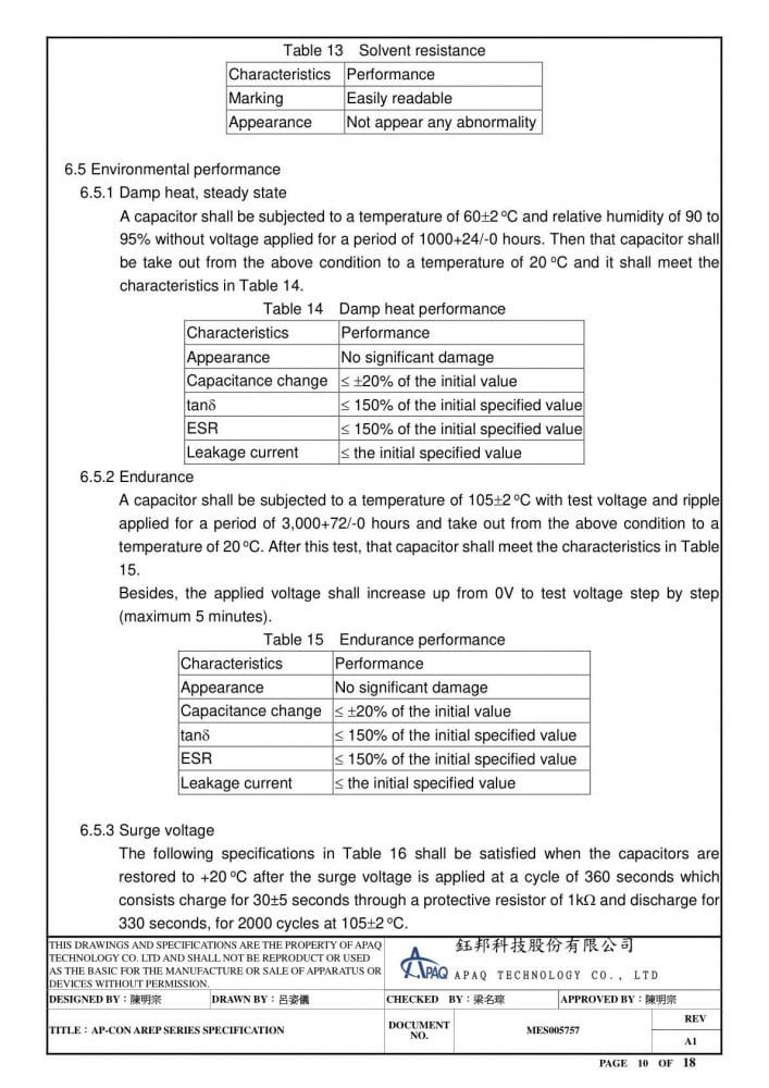 APAQ datasheet page 10